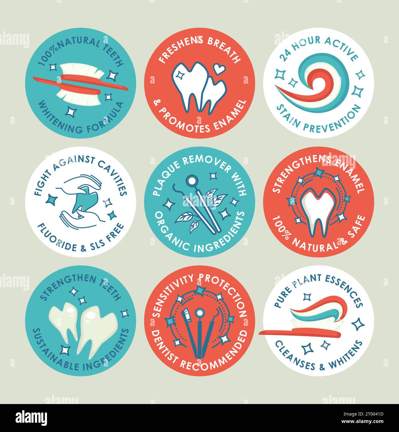 Round sticker set for toothpaste package design Stock Vector Image ...