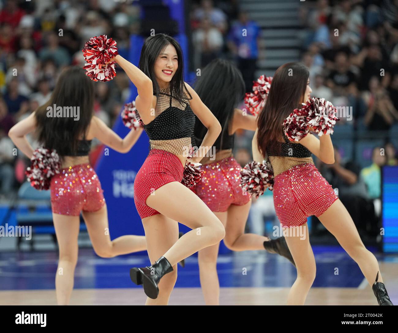 Hangzhou, China's Zhejiang Province. 3rd Oct, 2023. Cheerleaders ...