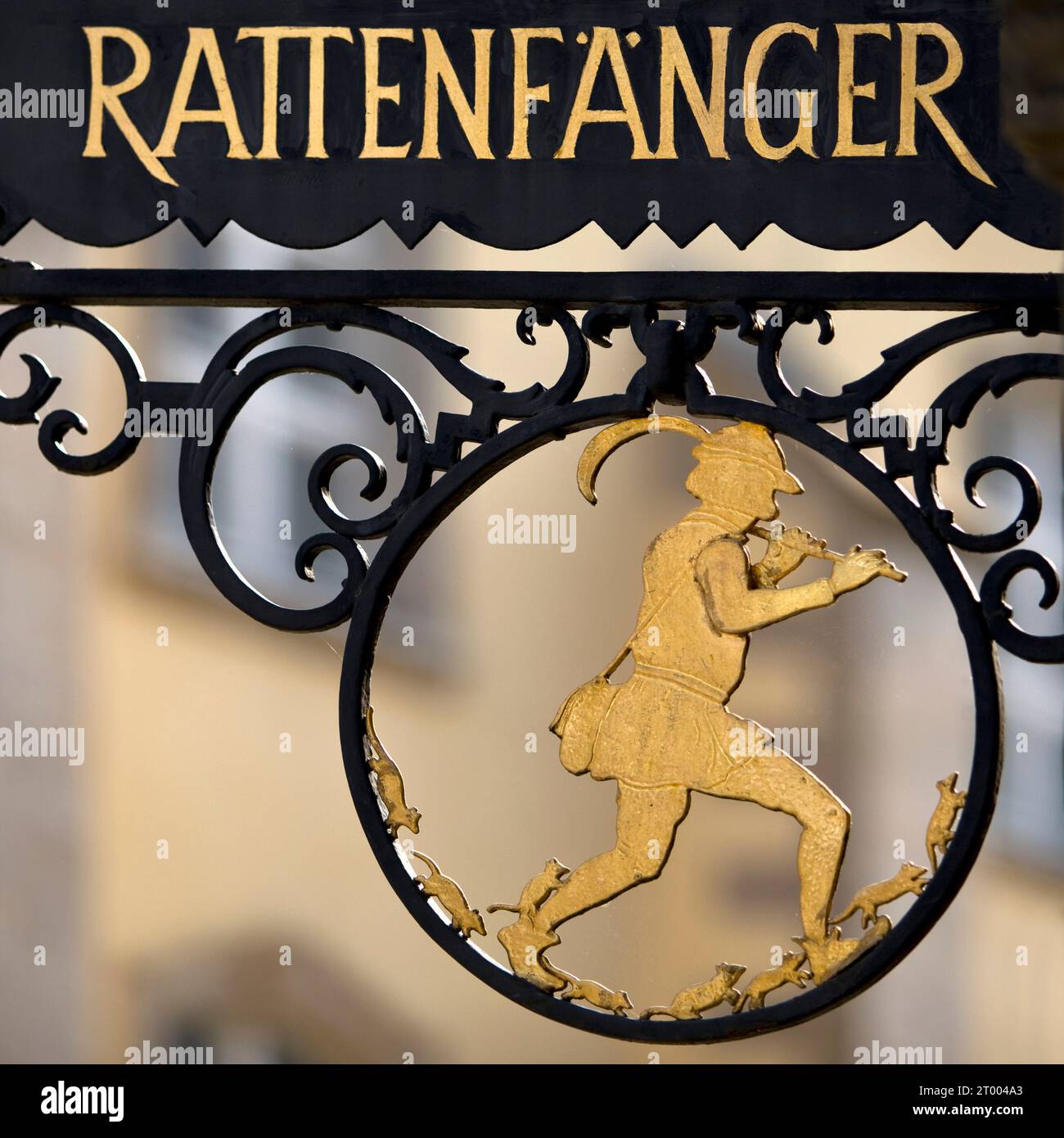 Nose sign at the Rattenfaenger house, German Fairy Tale Route, Hameln ...