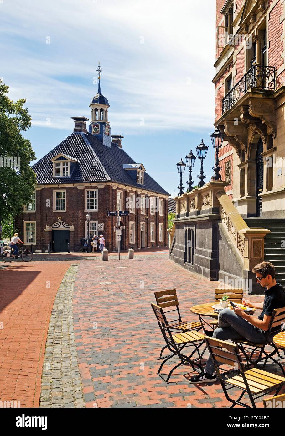Historic houses with the old scales, old town, Leer, East Frisia, Lower ...