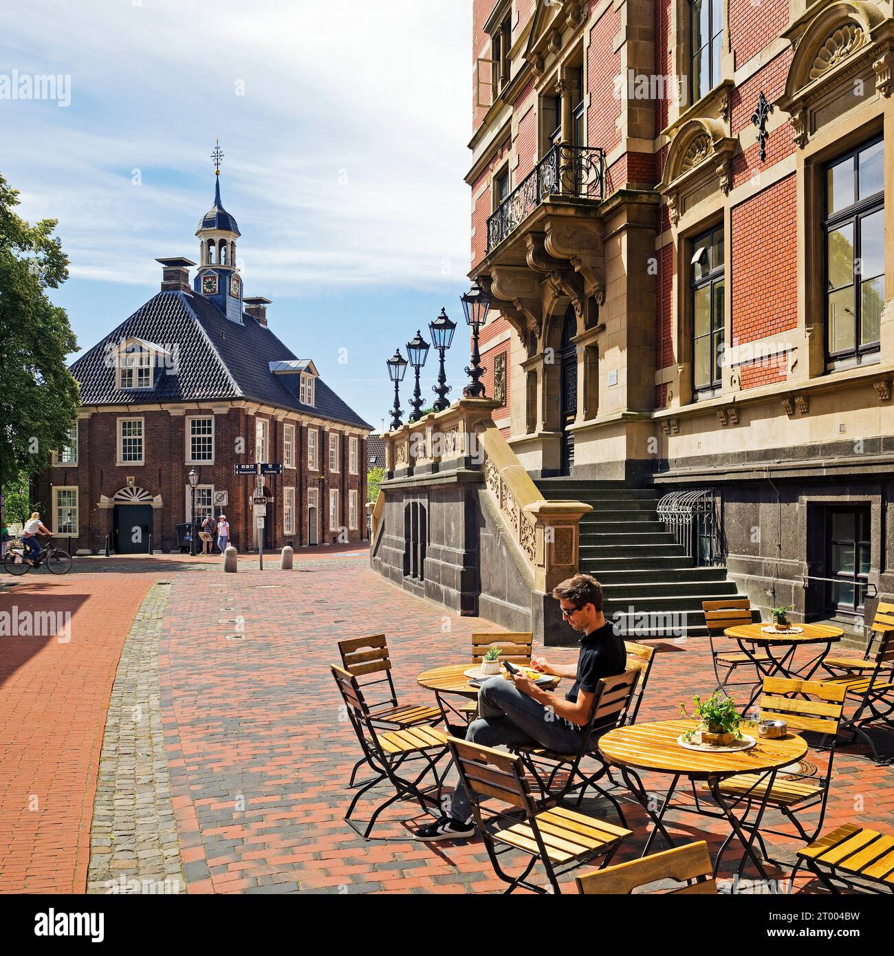 Historic houses with the old scales, old town, Leer, East Frisia, Lower ...