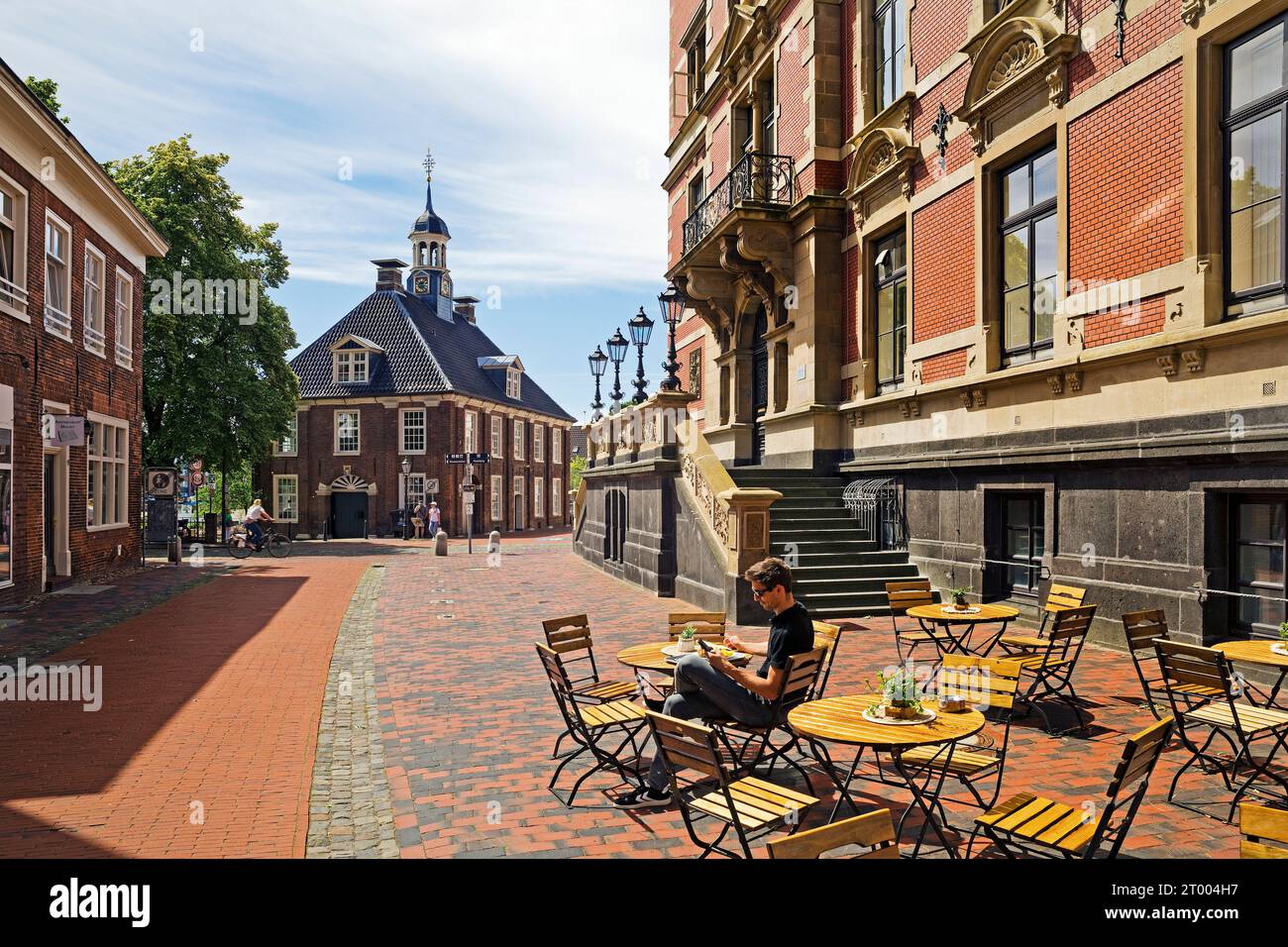 Historic houses with the old scales, old town, Leer, East Frisia, Lower ...