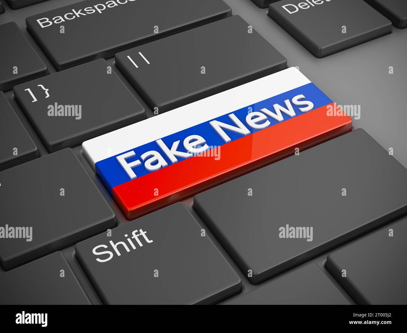 A button on the keyboard with the Russian flag and the inscription Fake ...