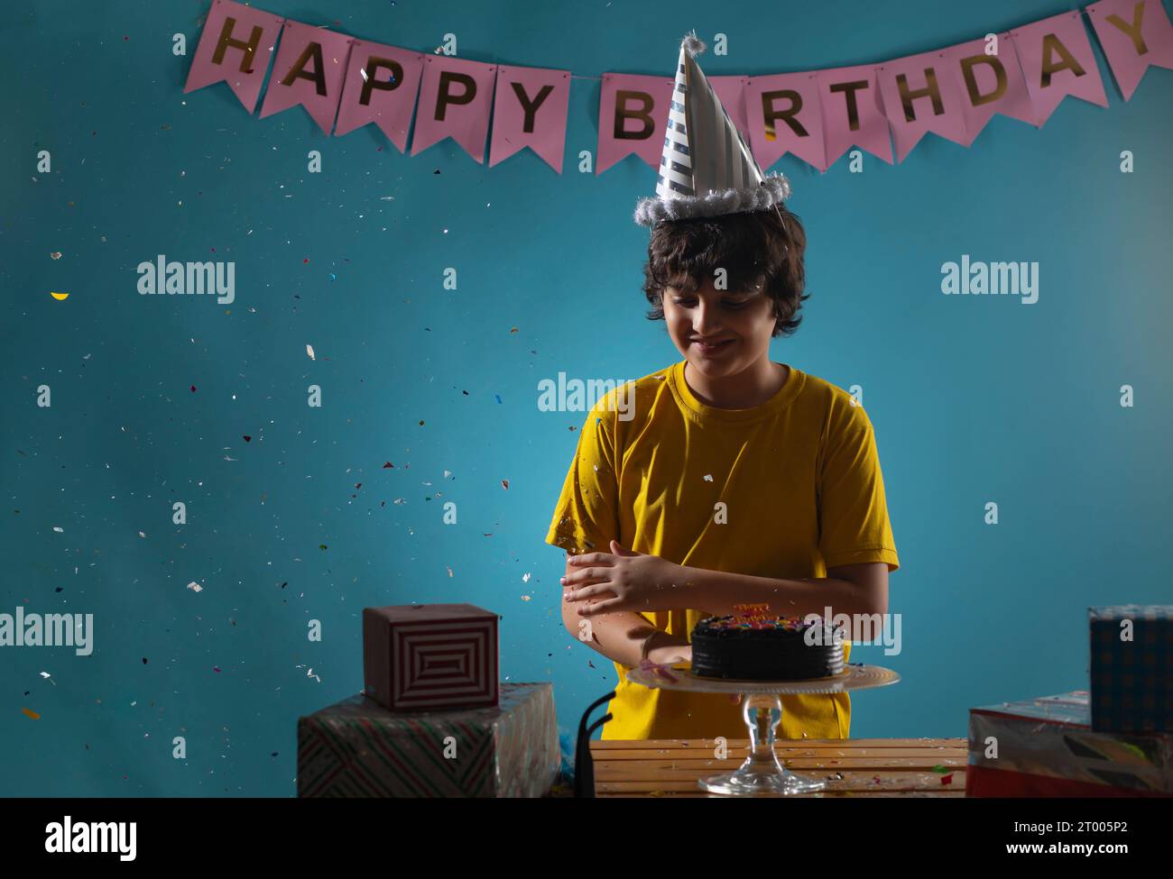 Boy male child celebrating enjoyment hi-res stock photography and ...