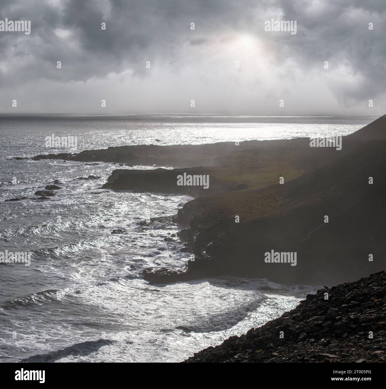 View during auto trip in Iceland. Spectacular Icelandic landscape with ...