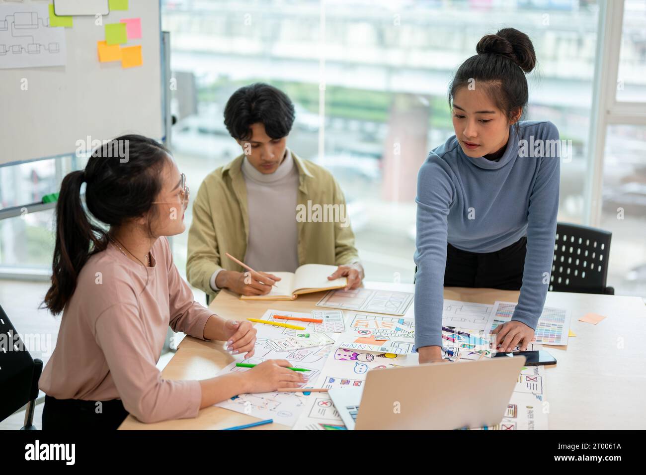 Professional and inspire UX UI designer team and engineer working ...