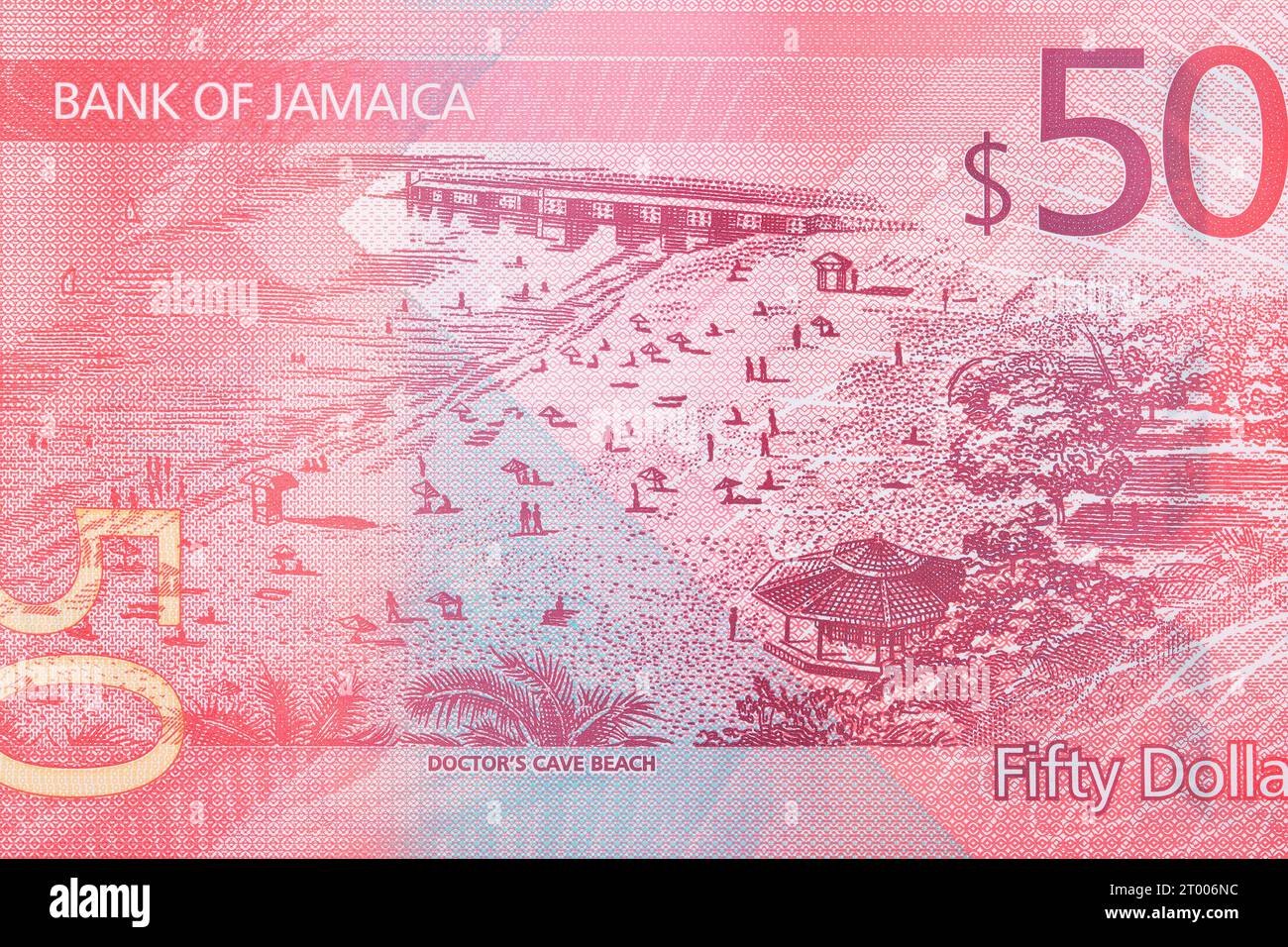Doctor's Cave Beach from Jamaican money - dollar Stock Photo - Alamy
