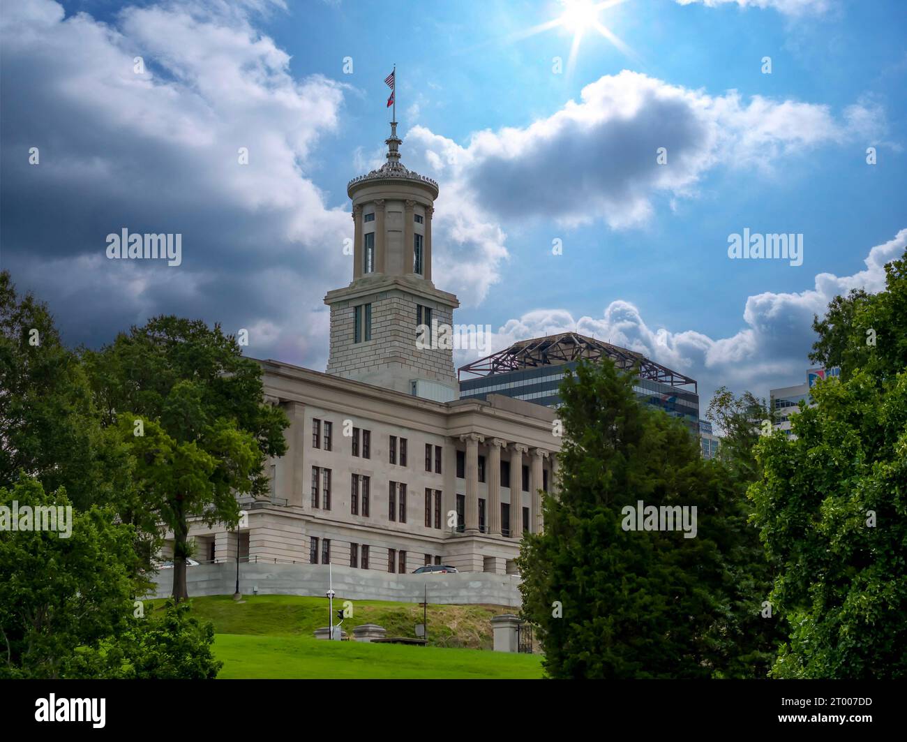 Aerial View Of The State Capitol Building In Nashville Tennessee Stock ...