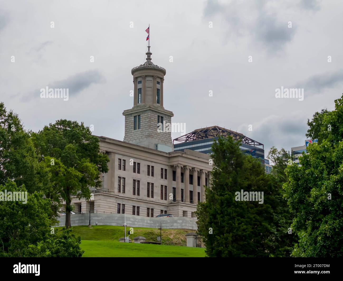 Aerial View Of The State Capitol Building In Nashville Tennessee Stock ...