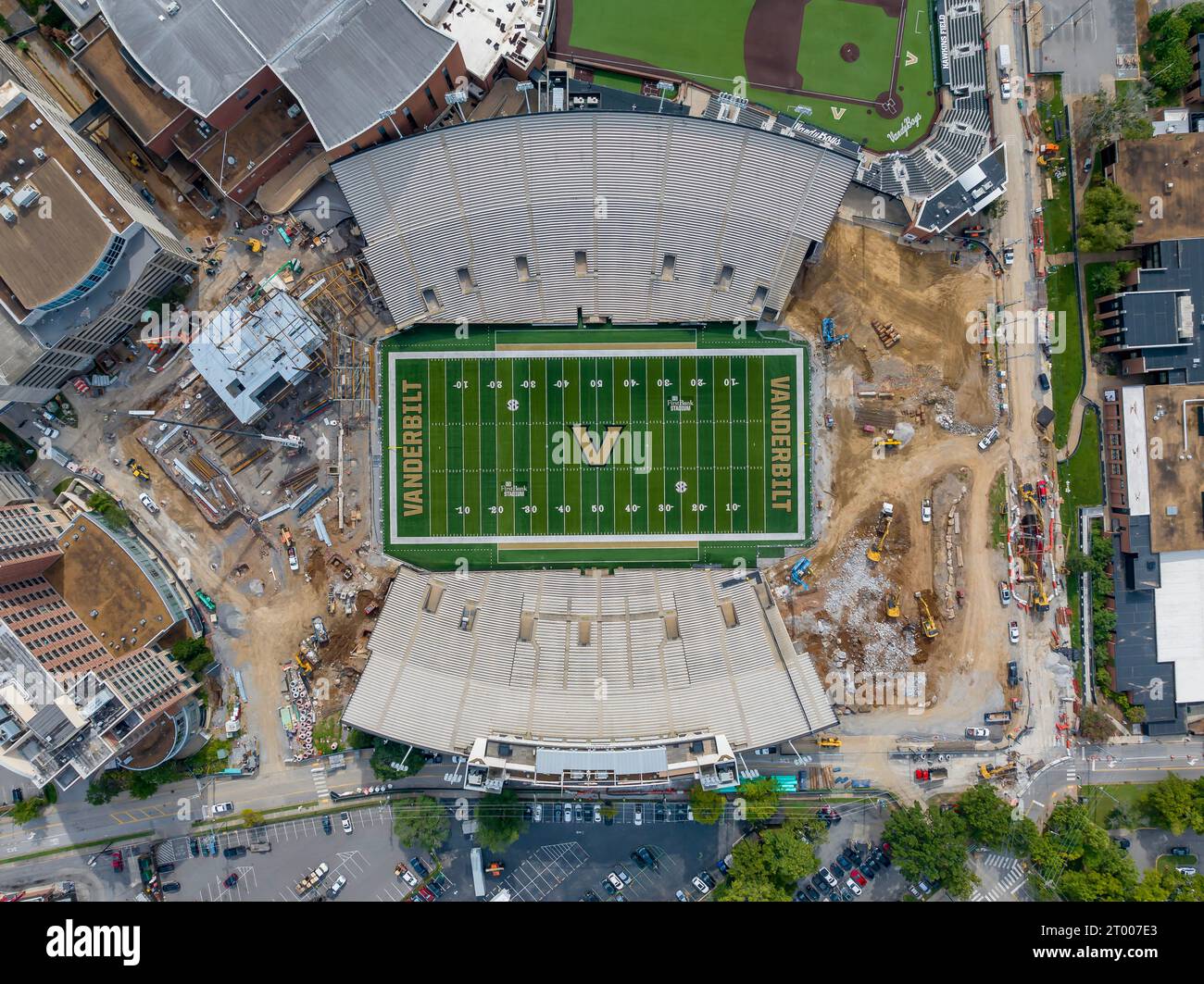 Aerial View Of First Bank Stadium On The Vanderbilt University Campus ...