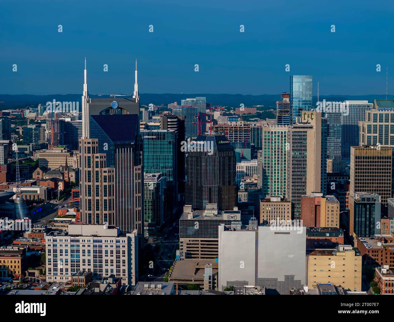 Aerial View Of The City Of Nashville, Tennessee Located On The ...