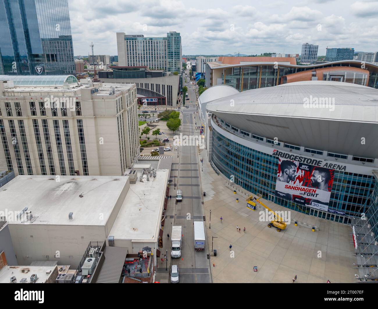 Aerial View Of Bridgestone Arena Home Of The Nashville Predators Stock ...