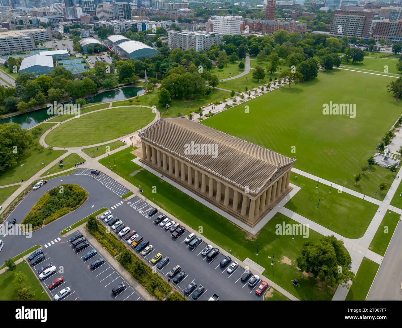 Aerial View Of The Parthenon In Centennial Park In Nashville Tennessee Stock Photo - Alamy