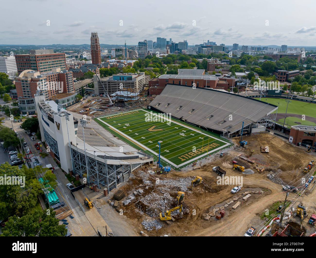 Aerial View Of First Bank Stadium On The Vanderbilt University Campus ...