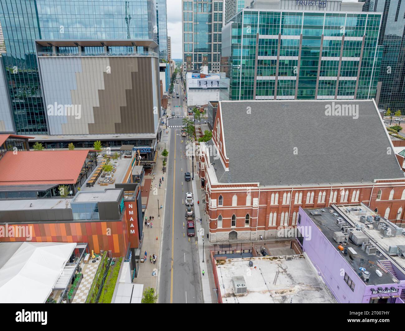 Aerial View Of The Famous Ryman Auditorium In The City Of Nashville ...