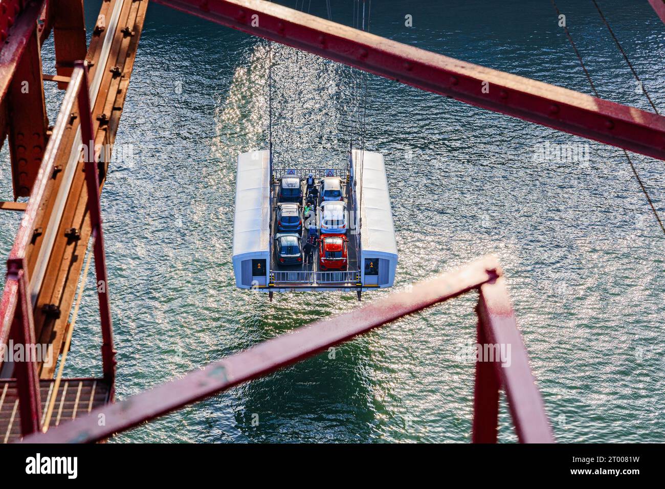 The gondola of Suspension Bridge Stock Photo - Alamy