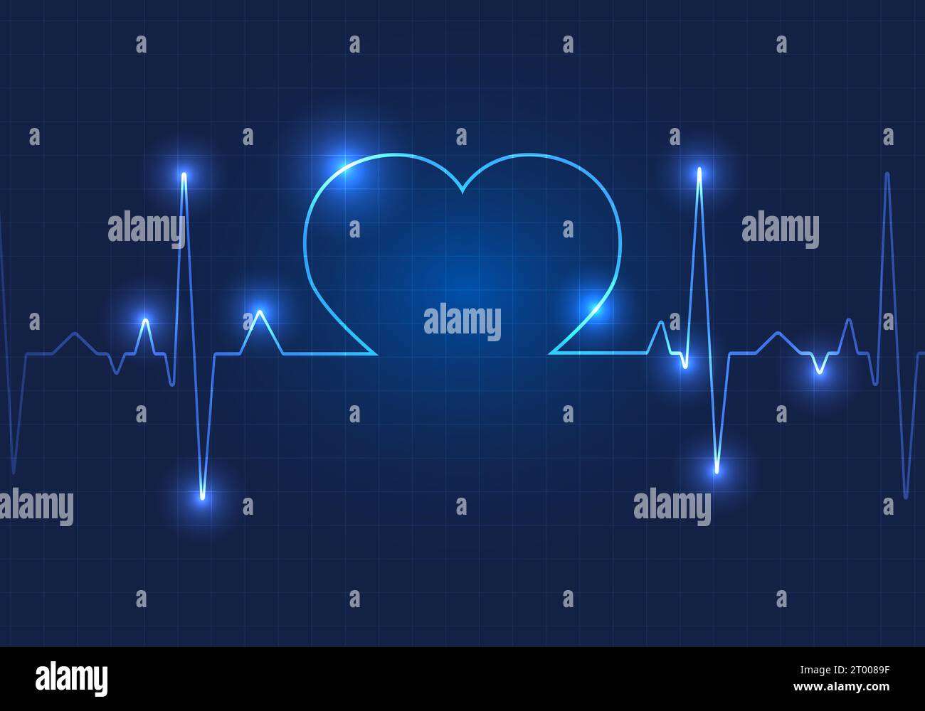 Heart-shaped technology background It's a graph showing the rhythm of ...