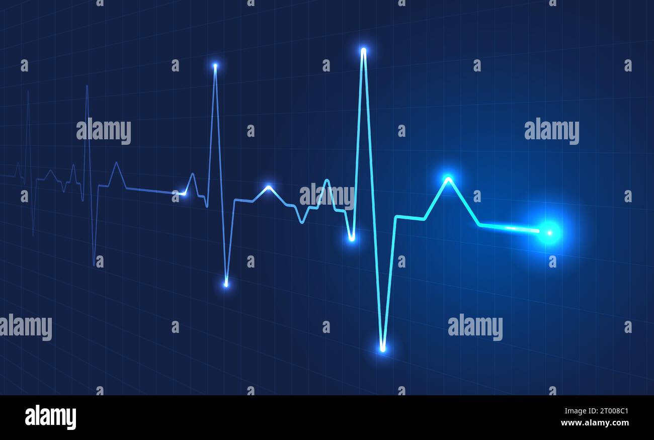 Heart wave technology background Shows the rhythm of the heart that is ...