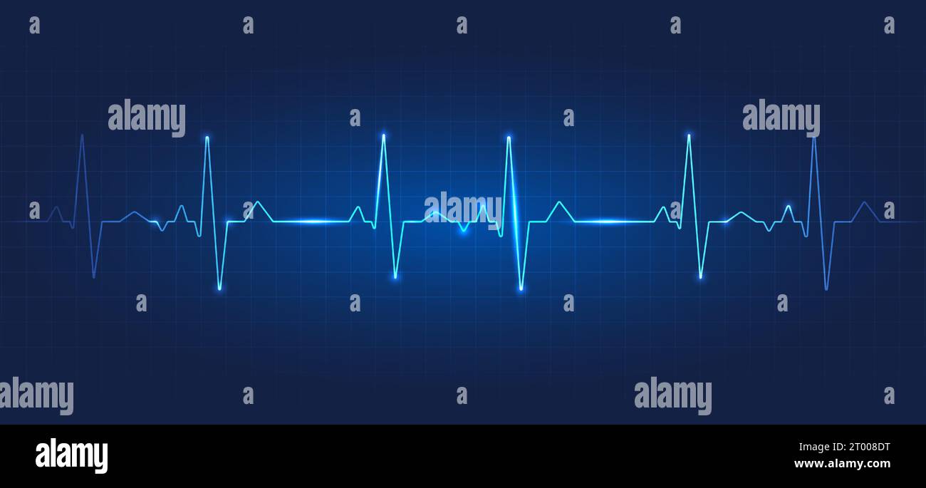 Heart wave technology background Shows the rhythm of the heart that is ...