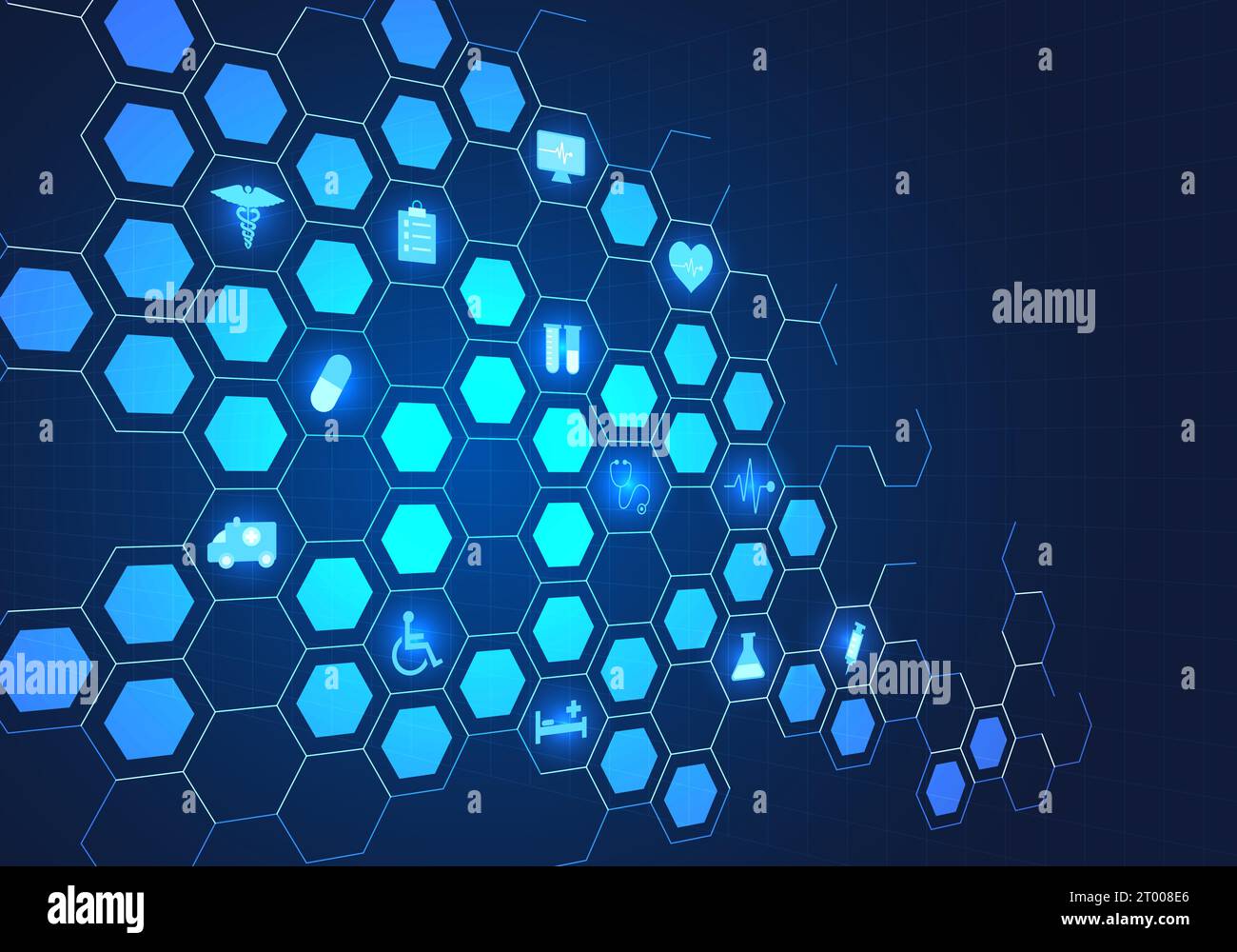 Hexagonal technology background Inside, there are medical innovations ...