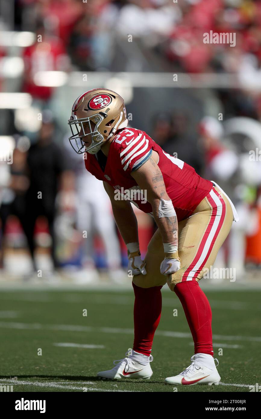 San Francisco 49ers running back Christian McCaffrey (23) lines up ...