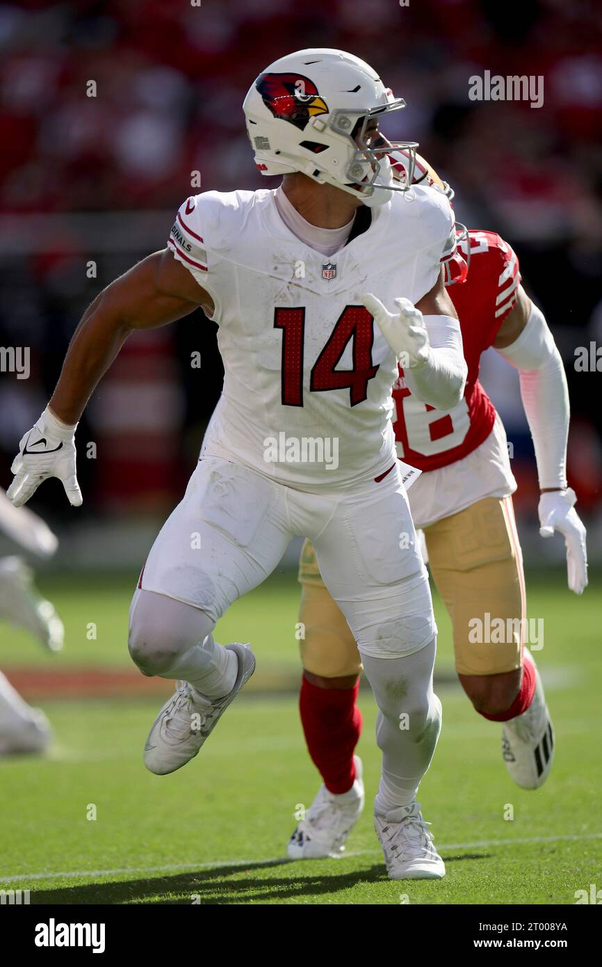 Arizona Cardinals wide receiver Michael Wilson (14) runs during an NFL ...