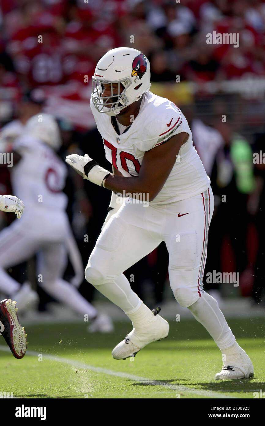 Arizona Cardinals offensive tackle Paris Johnson Jr. (70) blocks during ...