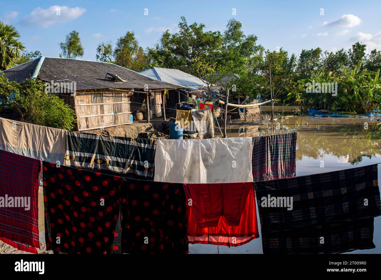 Houses at Gabura Union of Shyamnagar Upazila has been flooded after the ...
