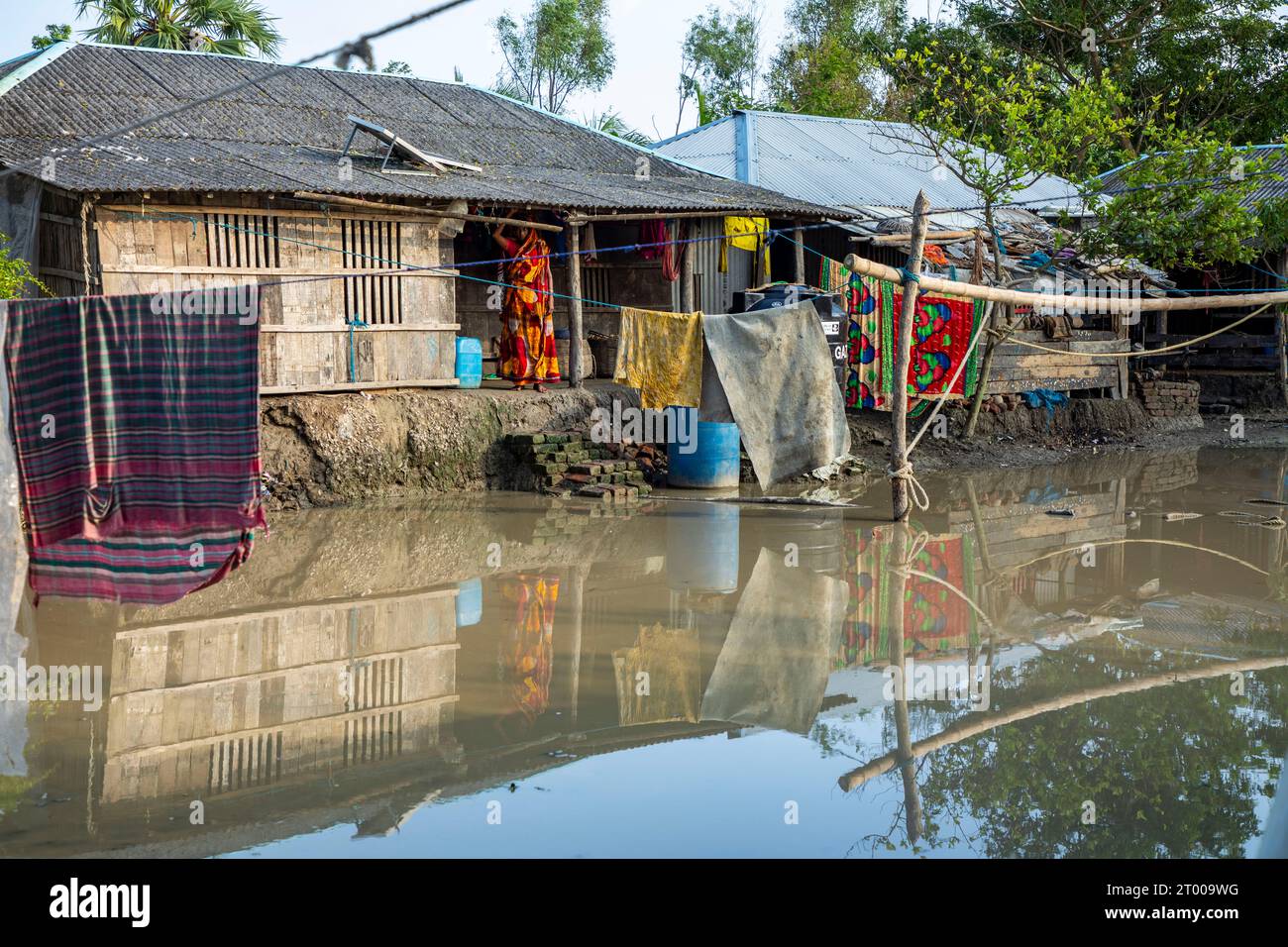 Houses at Gabura Union of Shyamnagar Upazila has been flooded after the ...