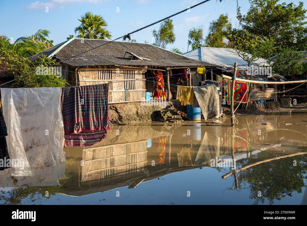 Houses at Gabura Union of Shyamnagar Upazila has been flooded after the ...