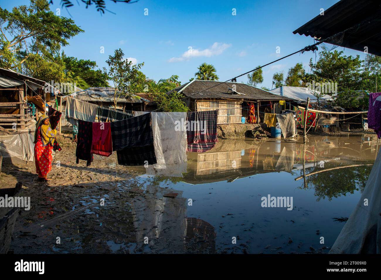 Houses at Gabura Union of Shyamnagar Upazila has been flooded after the ...