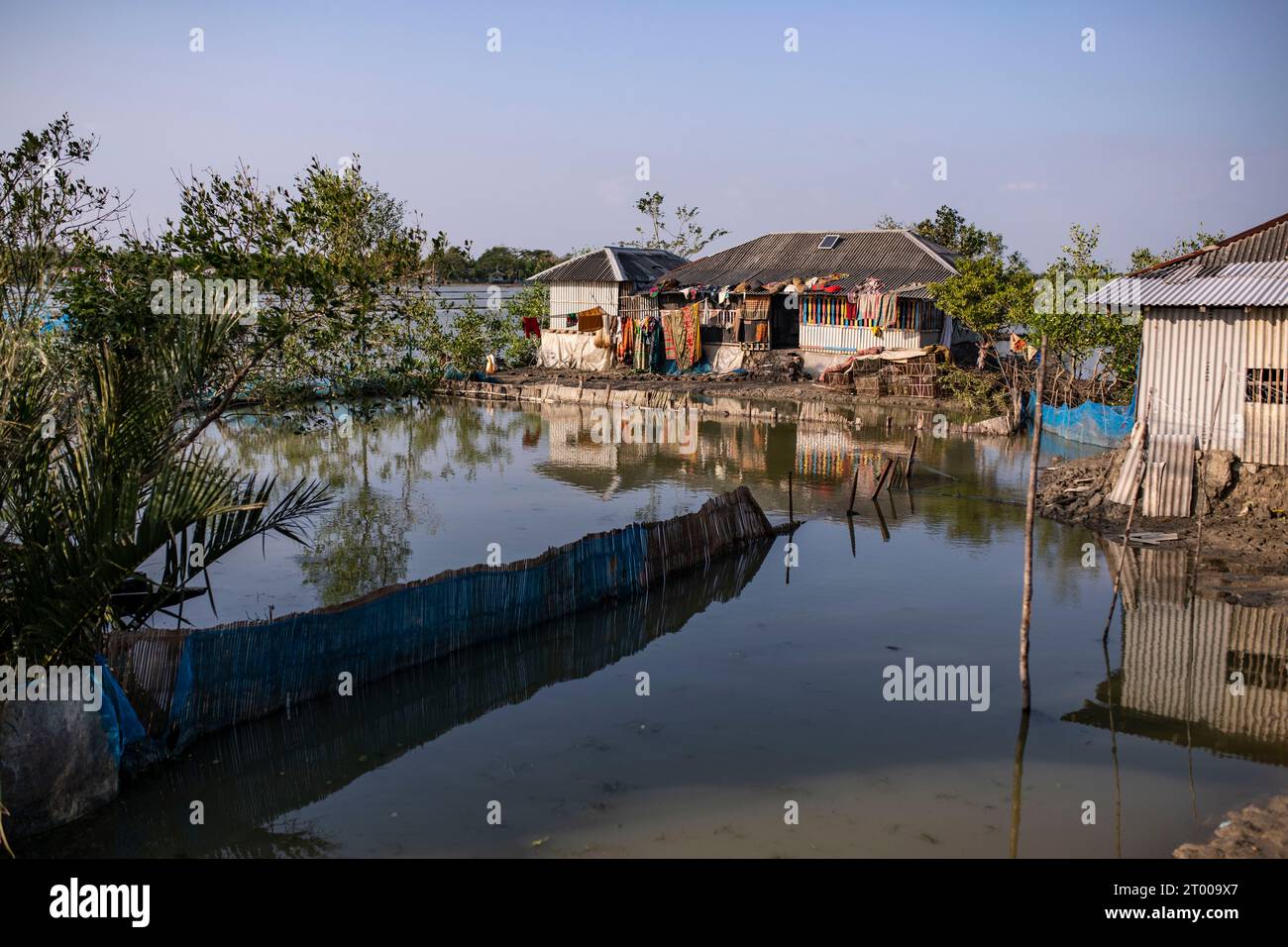Houses at Gabura Union of Shyamnagar Upazila has been flooded after the ...