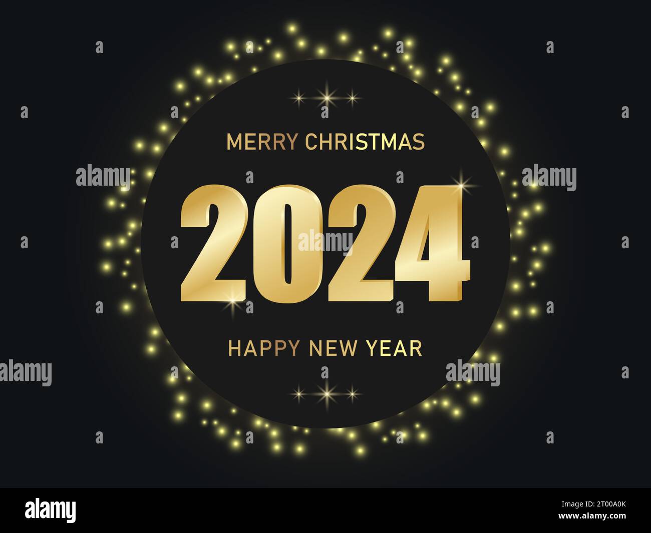 Greeting card Happy New Year 2024. Beautiful holiday web banner or ...