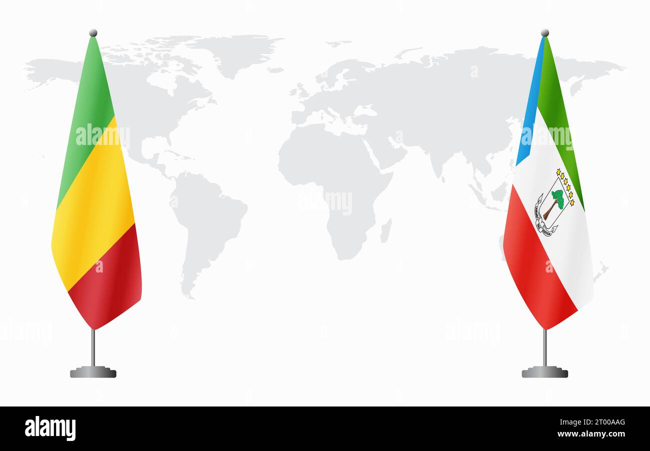 Mali and Equatorial Guinea flags for official meeting against ...