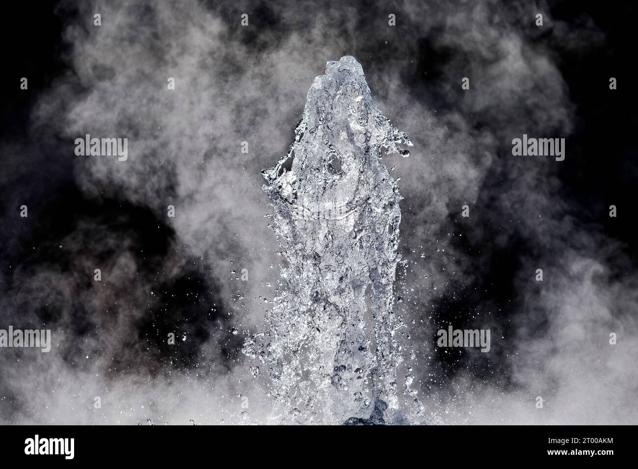 Steaming Kochbrunnen spring, hot sodium chloride thermal spring, detail ...