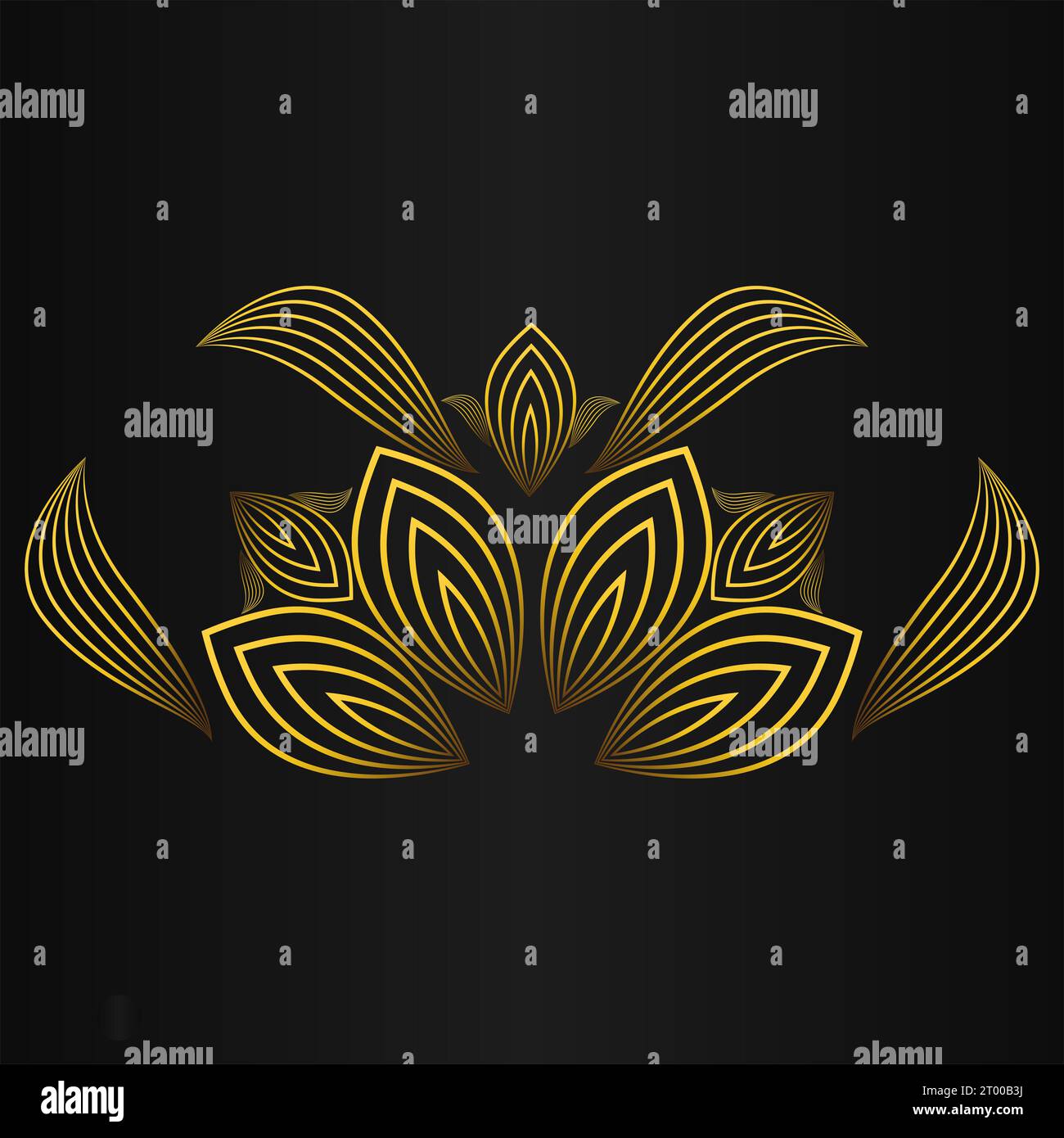 abstract luxury gold floral decoration design Stock Photo - Alamy