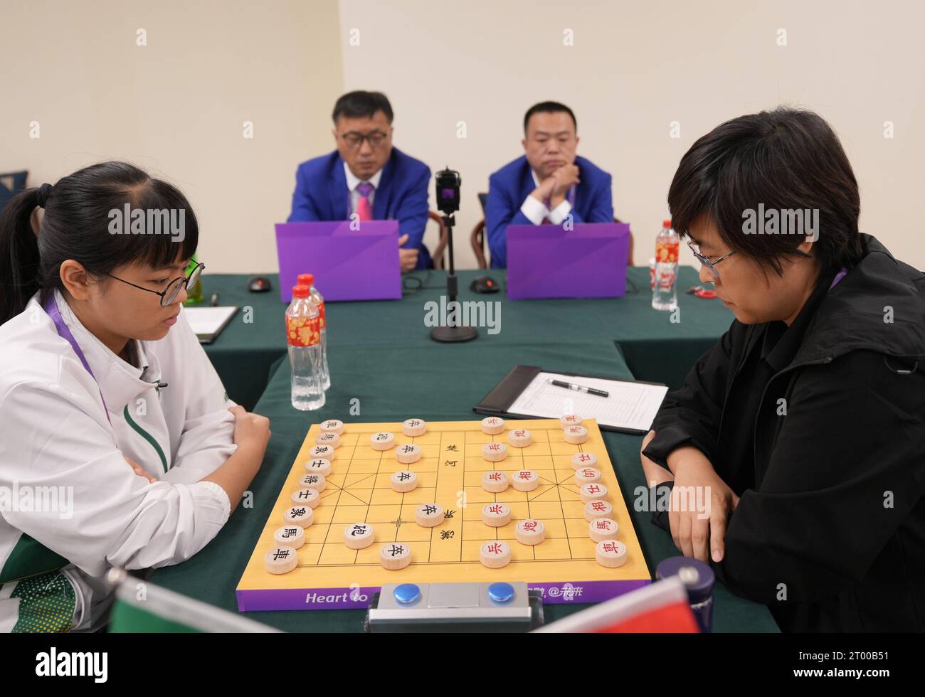 Hangzhou, China's Zhejiang Province. 3rd Oct, 2023. Wang Linna (R) of ...