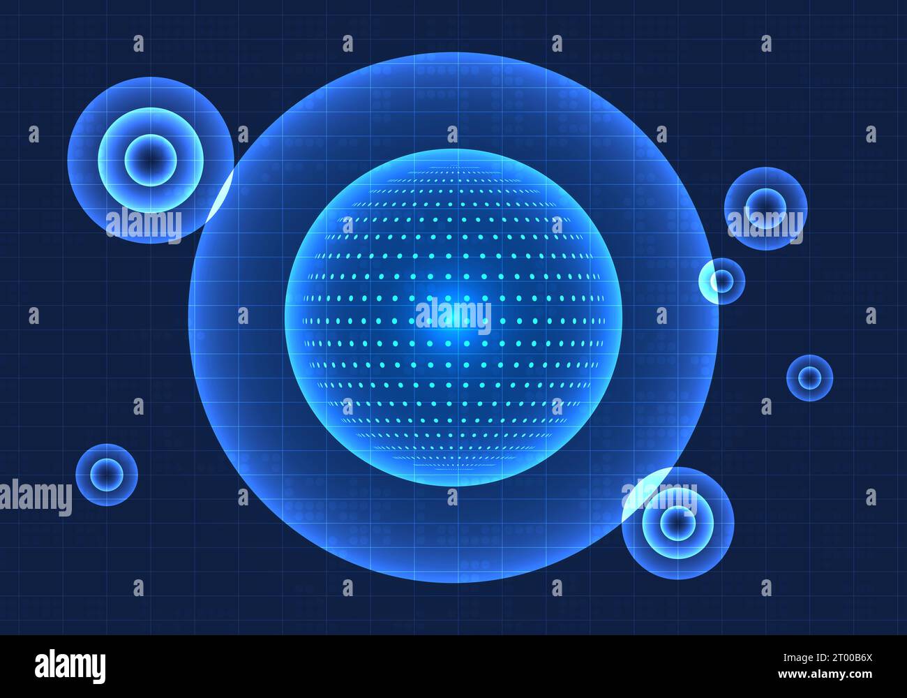 Technology circle is placed in the middle and side areas. Represents a ...