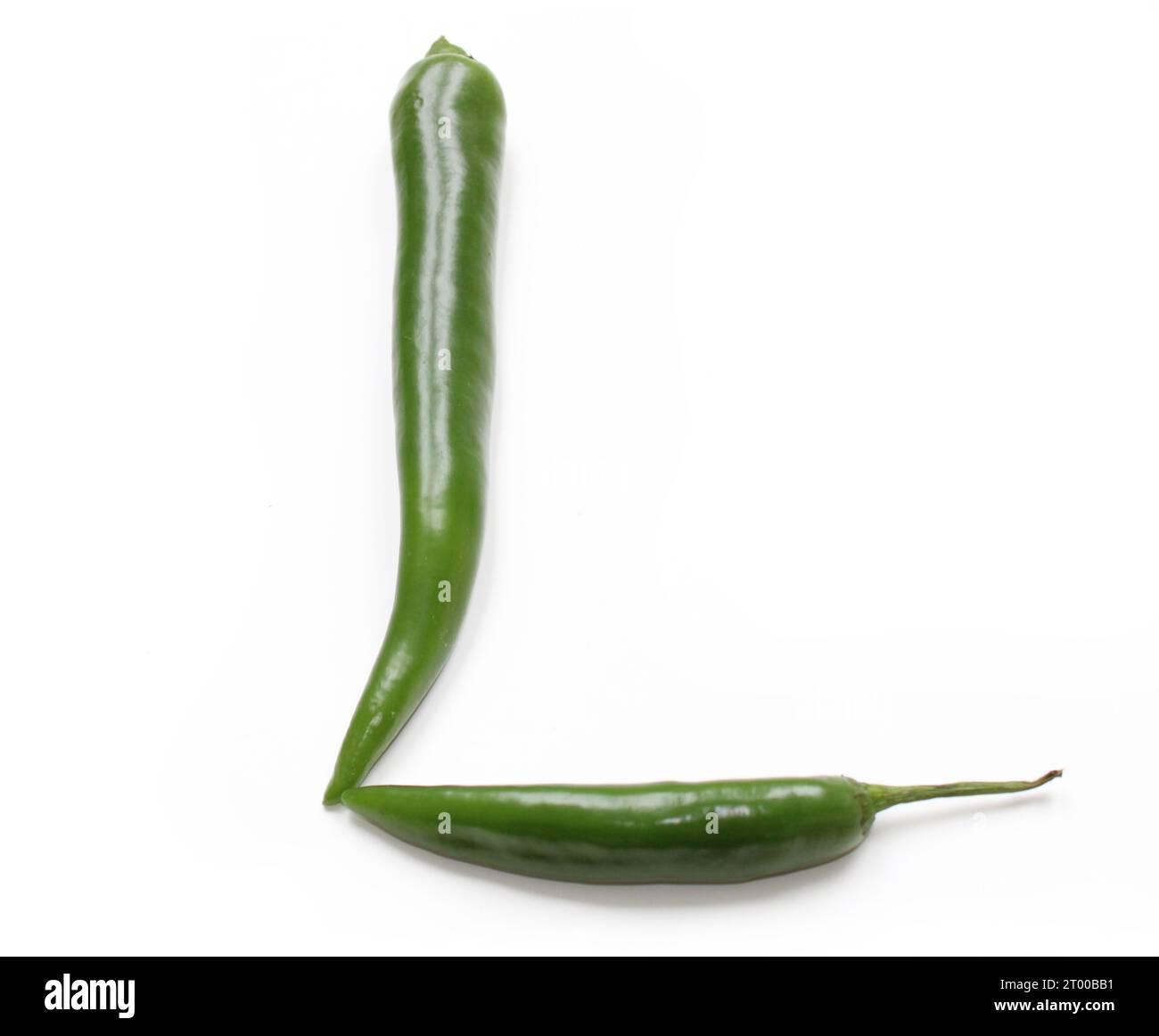 letter L made from red green purple yellow chili peppers, alphabetic ...