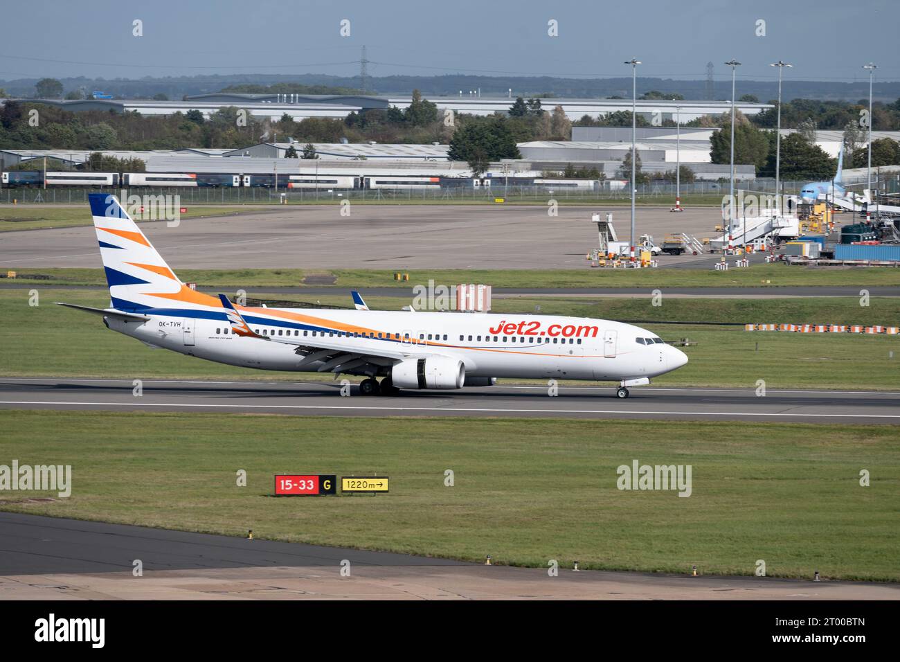 Jet2 Boeing 737-8Q8 landing at Birmingham Airport, UK (OK-TVH Stock ...