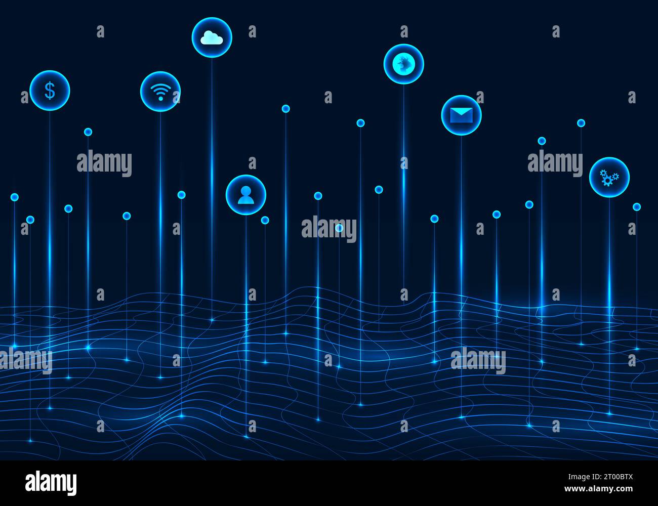Abstract background smart technology wireless connection and data ...