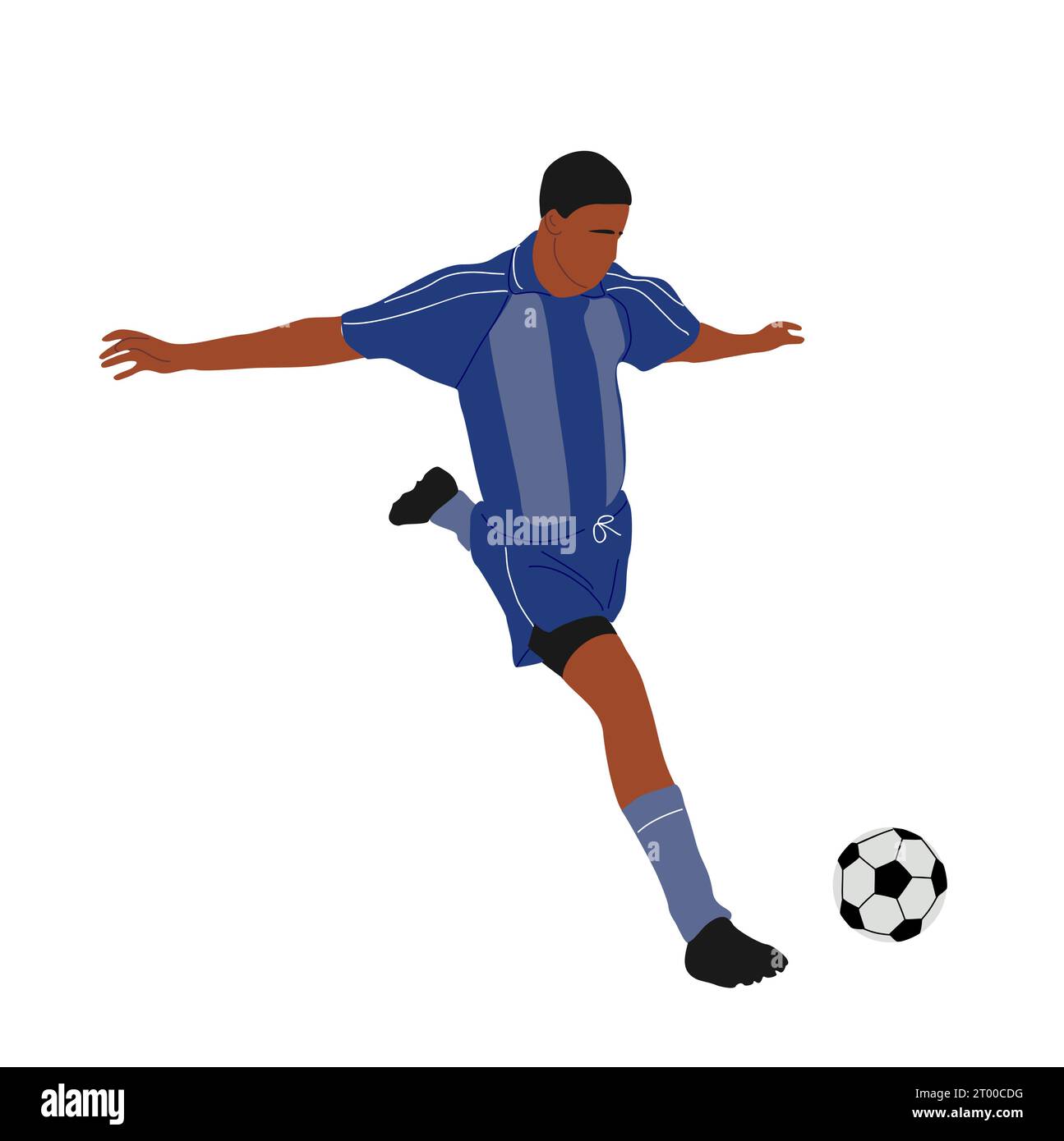 Black Soccer player, sports man with ball vector Stock Vector Image ...