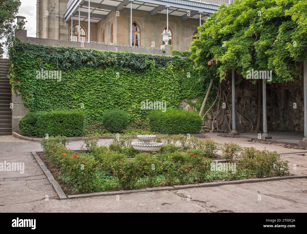 alupka, crimea, ukraine, vorontsov, palace, exterior, historic ...