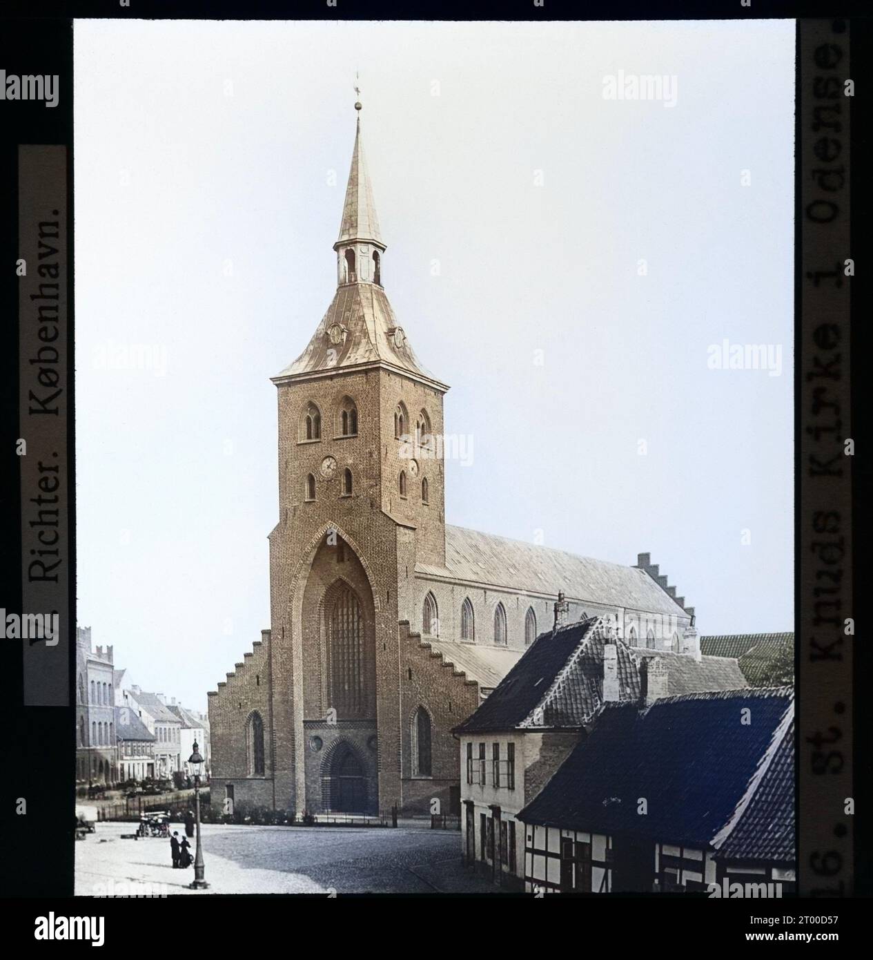 Colourised version St Knuds or Knuts, St Canute's Cathedral church ...
