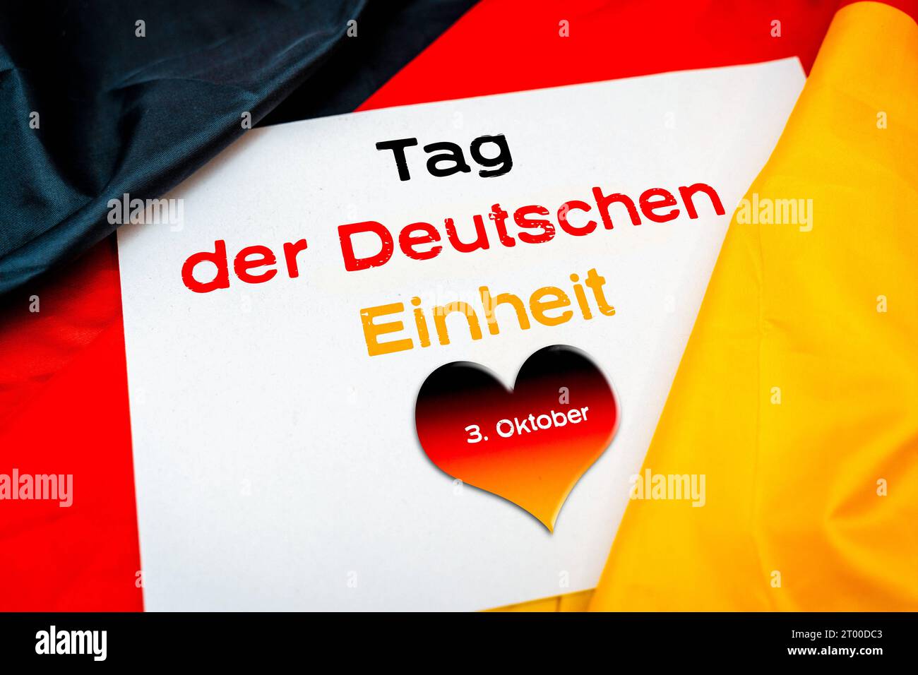 German Unity Day with a heart in, Germany. 3rd Oct, 2023. colors with ...
