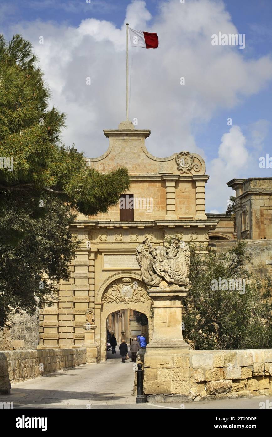 Main gate in Mdina Malta Stock Photo - Alamy