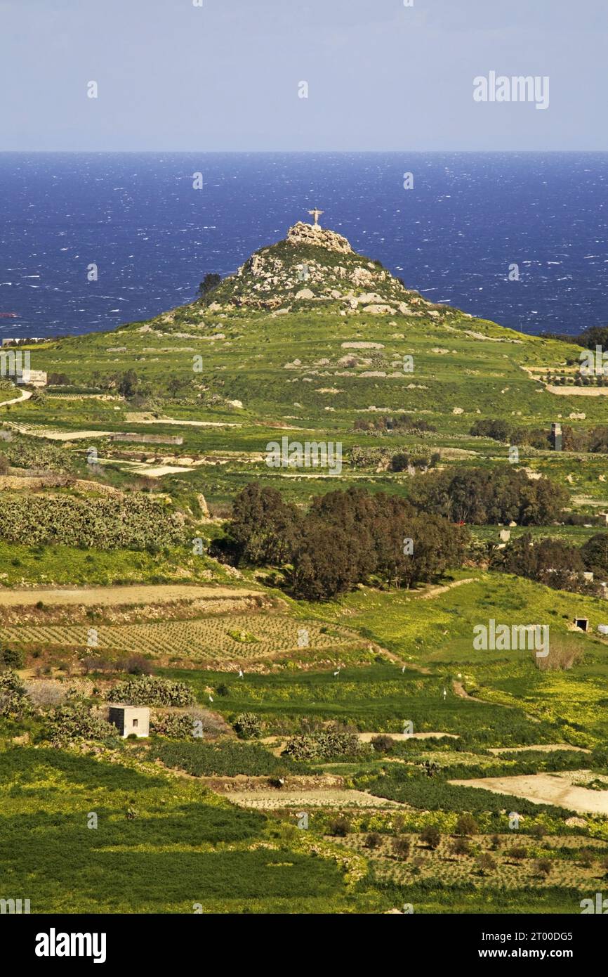 Statue of Jesus Christ near Victoria. Gozo island. Malta Stock Photo ...