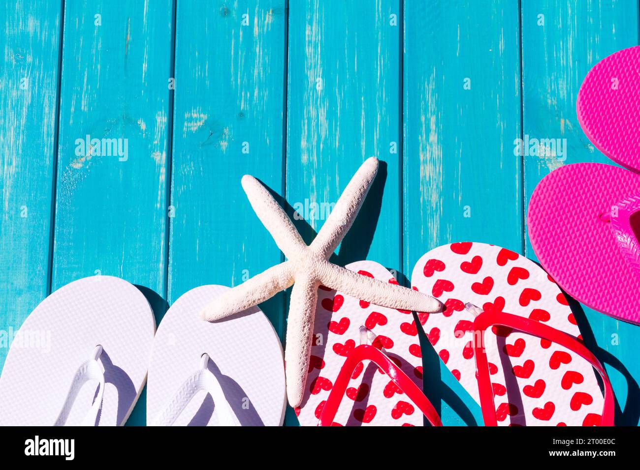 Pink flip flops sun hi-res stock photography and images - Alamy