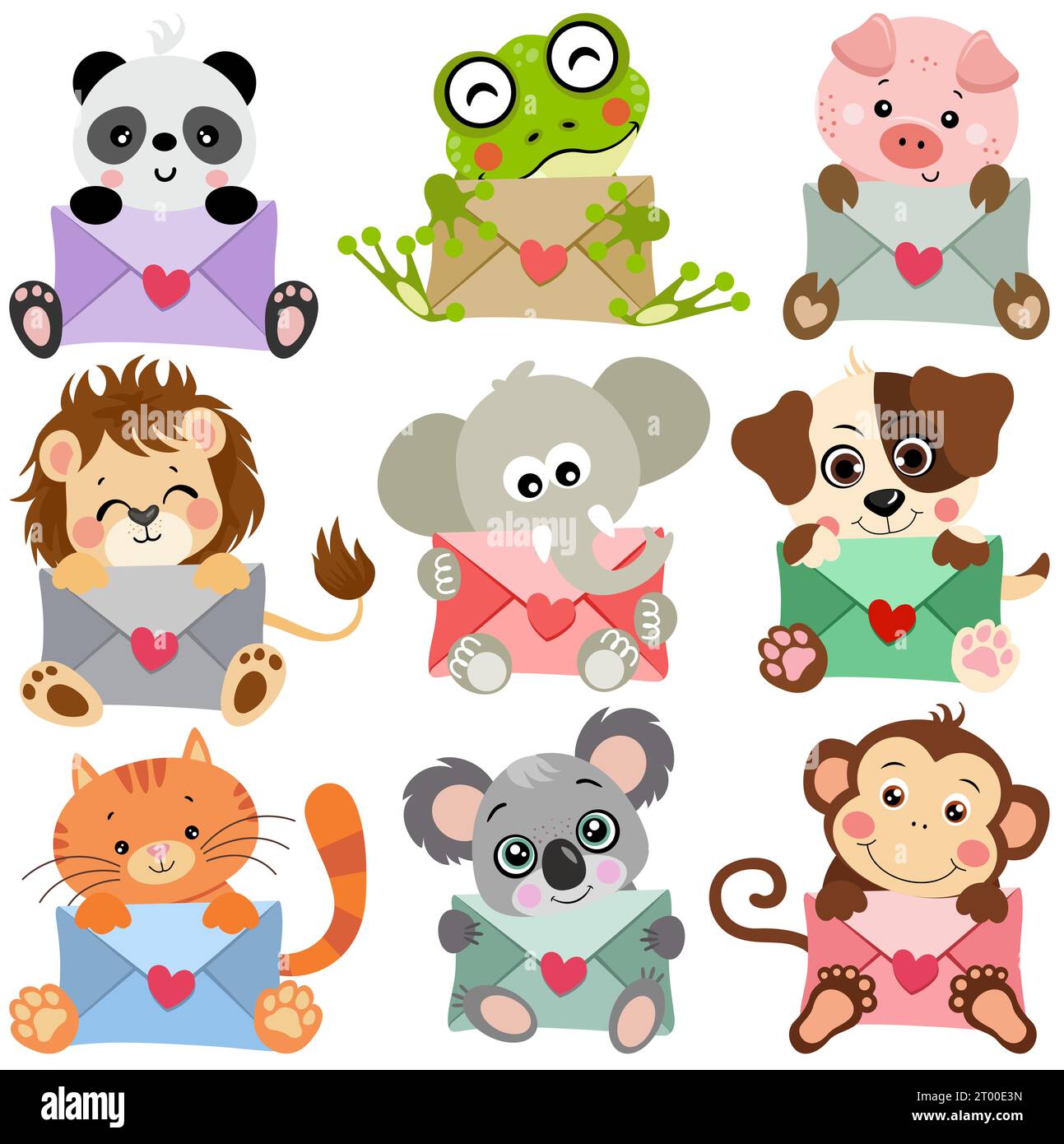 Valentine dog cat cute cartoon hi-res stock photography and images - Alamy