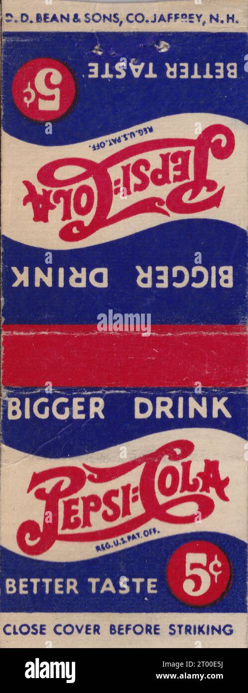Pepsi-Cola - US Matchbook Covers, 1940s Stock Photo - Alamy